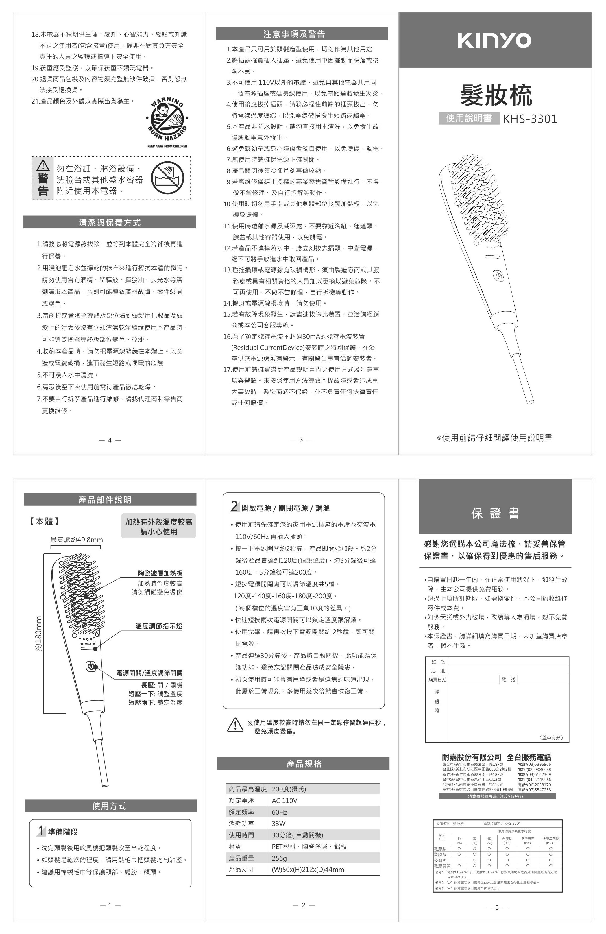 珍珠光溫控髮妝梳 | KINYO