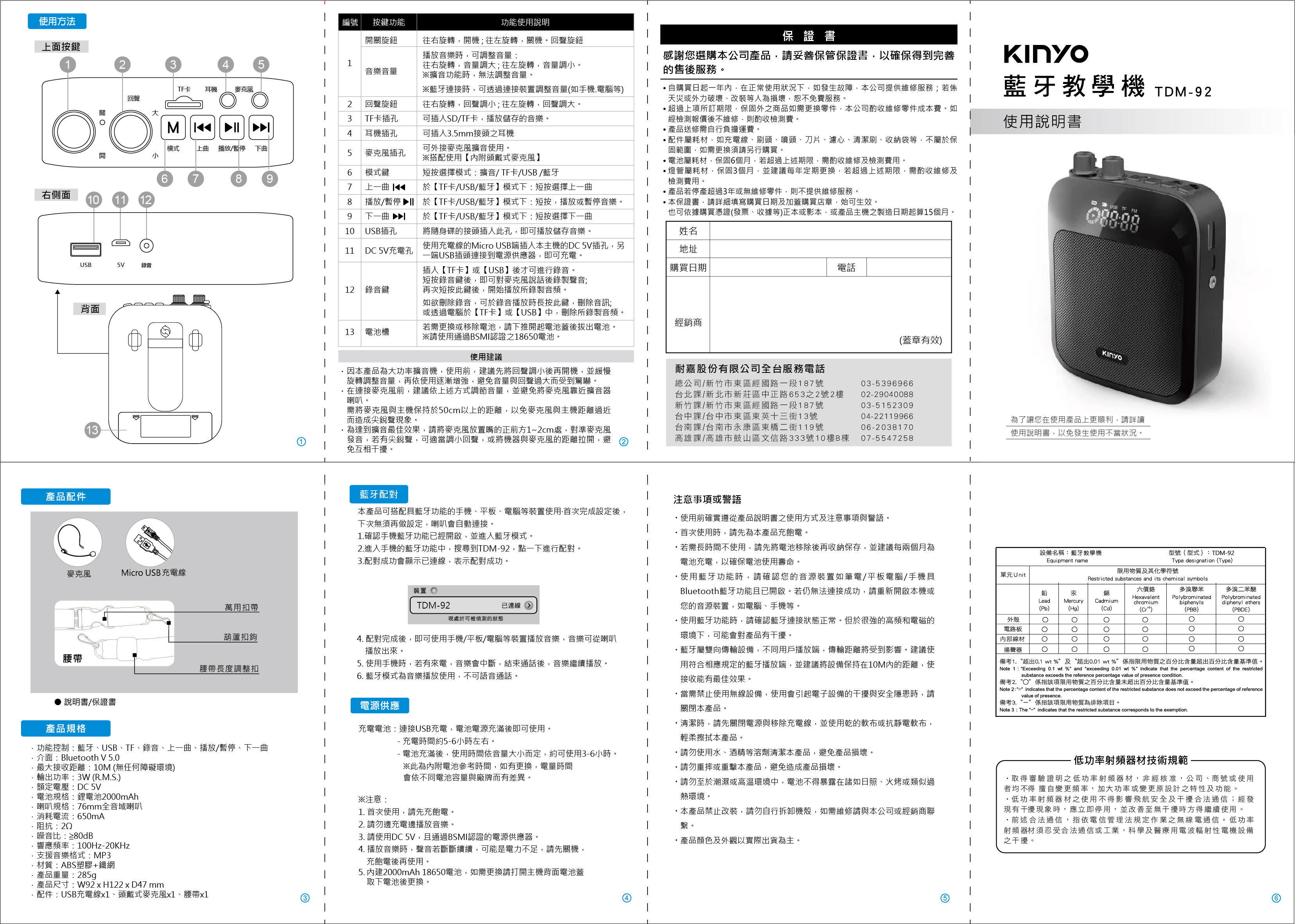 多功能藍牙擴音器 | KINYO